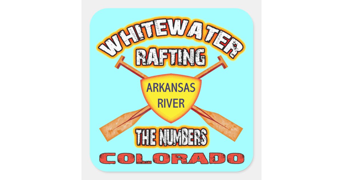 Whitewater Rafting The Numbers Square Sticker | Zazzle.com