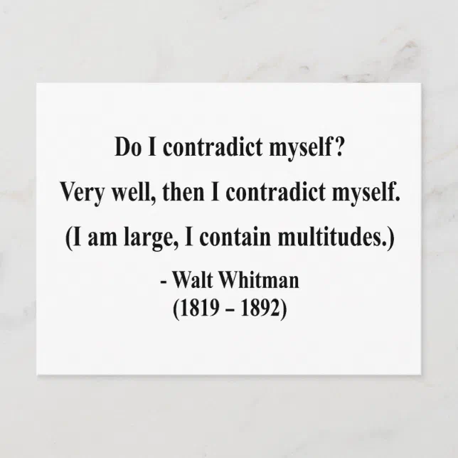Whitman Quote 6a Postcard | Zazzle