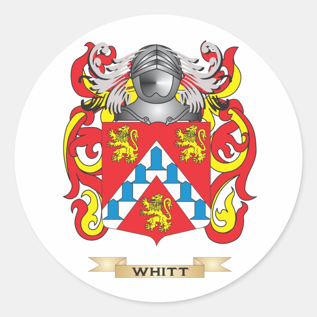 Whitt Family Crest (Coat of Arms) Classic Round Sticker | Zazzle