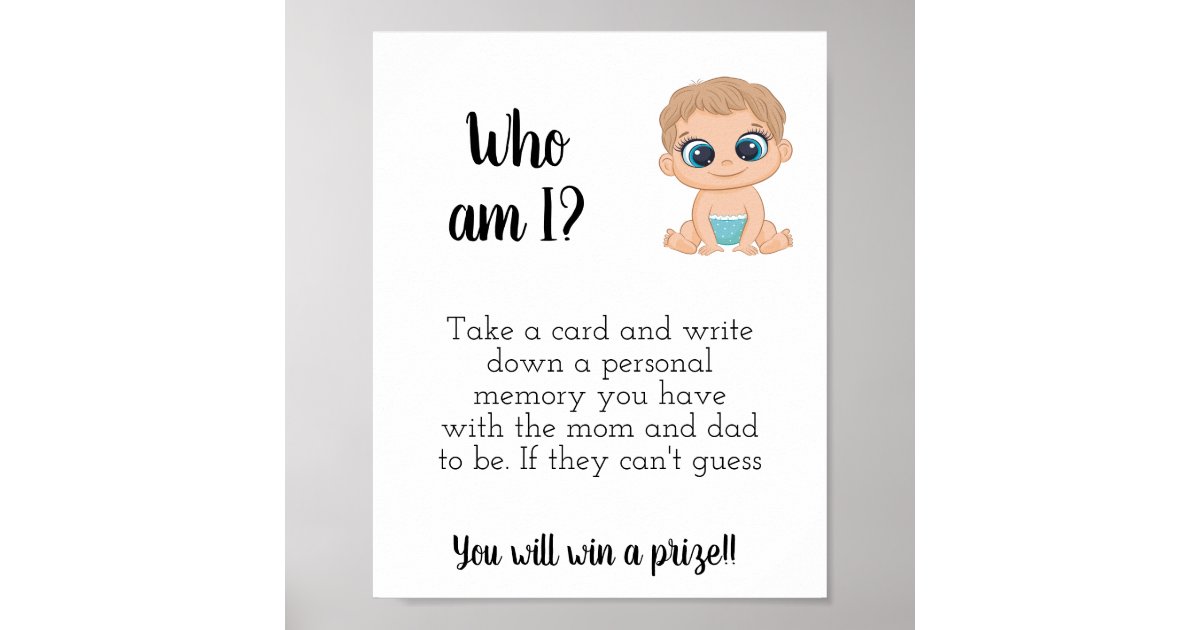 Who am I? Baby Boy Poster | Zazzle