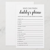 Who can finish Daddy's phrase Baby Shower Game | Zazzle