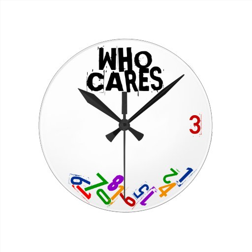 Who Cares Falling Numbers Wall Clock | Zazzle