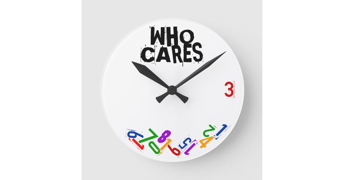 Who Cares Falling Numbers Wall Clock | Zazzle