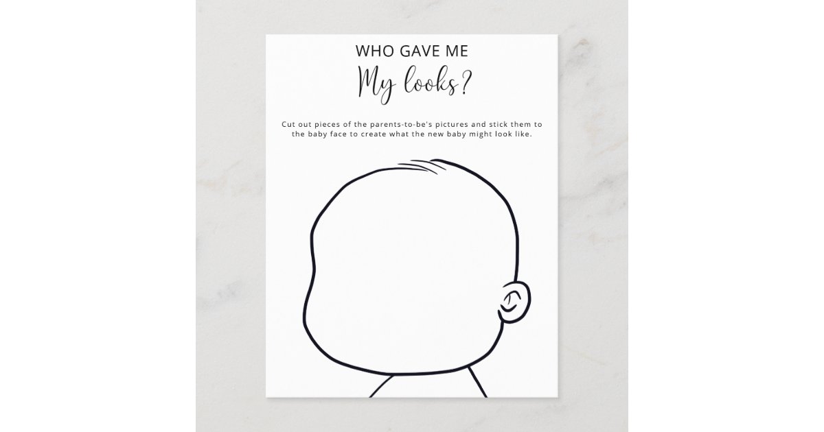 Who gave me my looks baby shower game | Zazzle