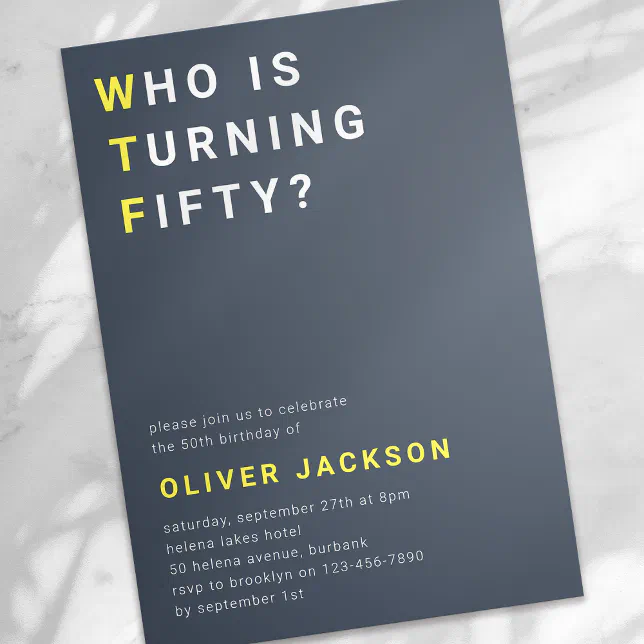 Who is Turning Fifty? 50th Birthday Party Invitation | Zazzle