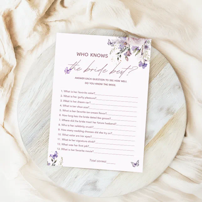 Who Knows The Bride Best Bridal Shower Game Card | Zazzle