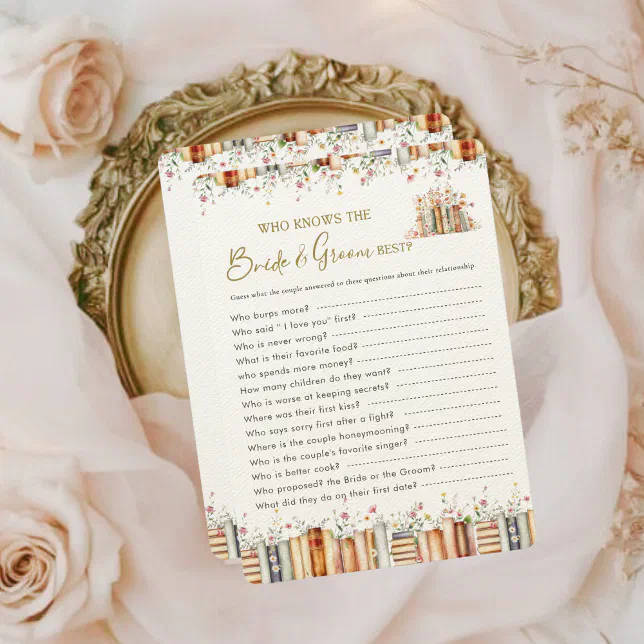 Who Knows the Bride & Groom Best Game | Storybook | Zazzle