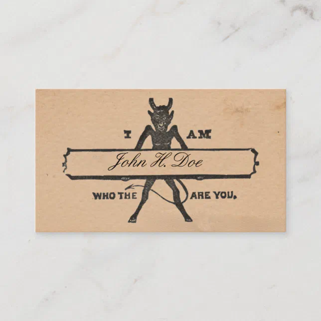 "Who the Devil are You" Victorian Calling Cards V1 | Zazzle