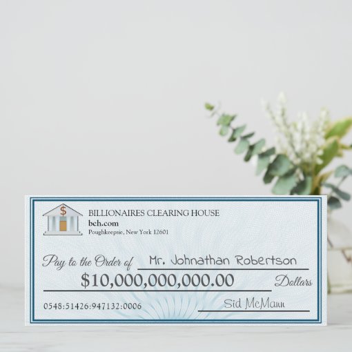 Who Wants to be a Billionaire Fake Check Birthday Card | Zazzle