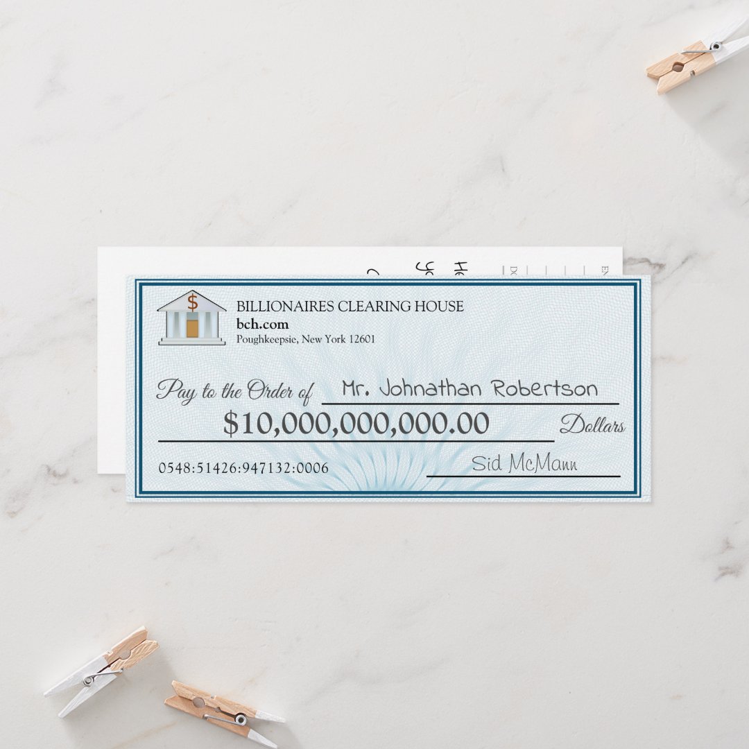 Who Wants to be a Billionaire Fake Check Birthday Card | Zazzle