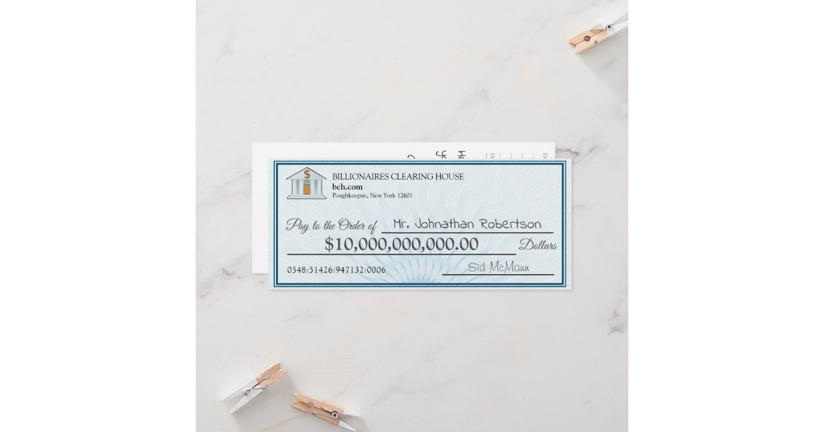 Who Wants to be a Billionaire Fake Check Birthday Card | Zazzle
