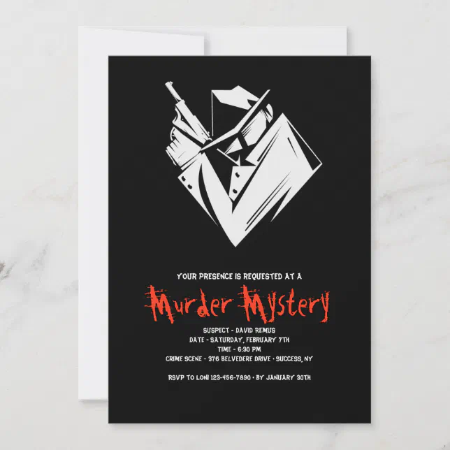 Whodunit Mystery Murder Invitation | Zazzle