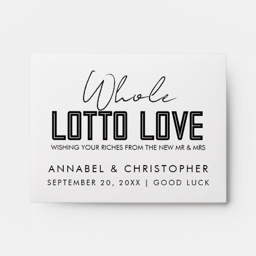 whole lotto love Lottery Ticket Wedding favor Envelope | Zazzle