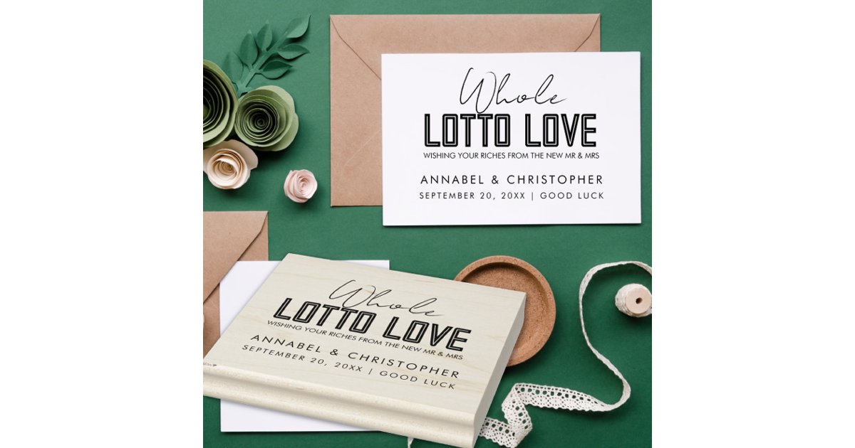 whole lotto love Lottery Ticket Wedding favor Rubber Stamp | Zazzle