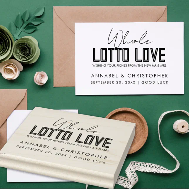 whole lotto love Lottery Ticket Wedding favor Rubber Stamp | Zazzle