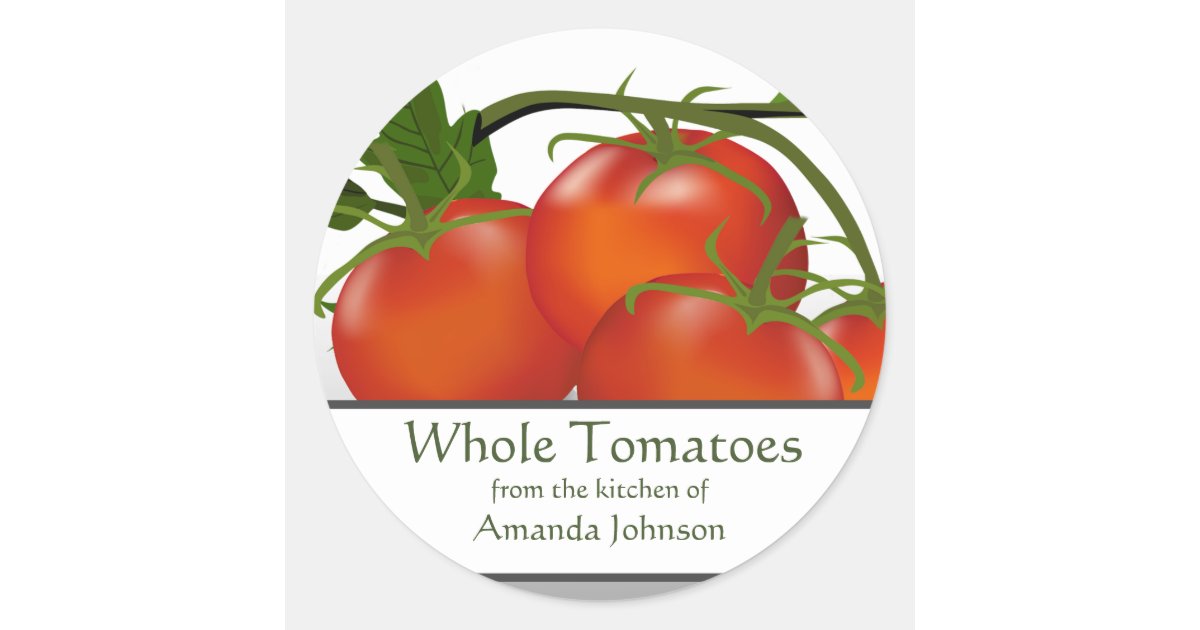 Whole Tomatoes Classic Round Sticker | Zazzle