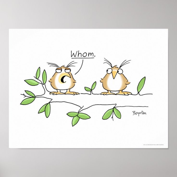 WHOM OWL poster by Sandra Boynton | Zazzle