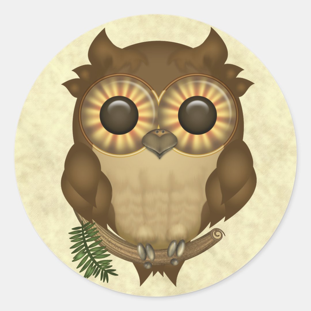 Whoolio The Cutest Owl Stickers | Zazzle