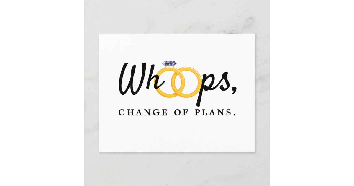 Whoops Wedding Date Change Announcement | Zazzle