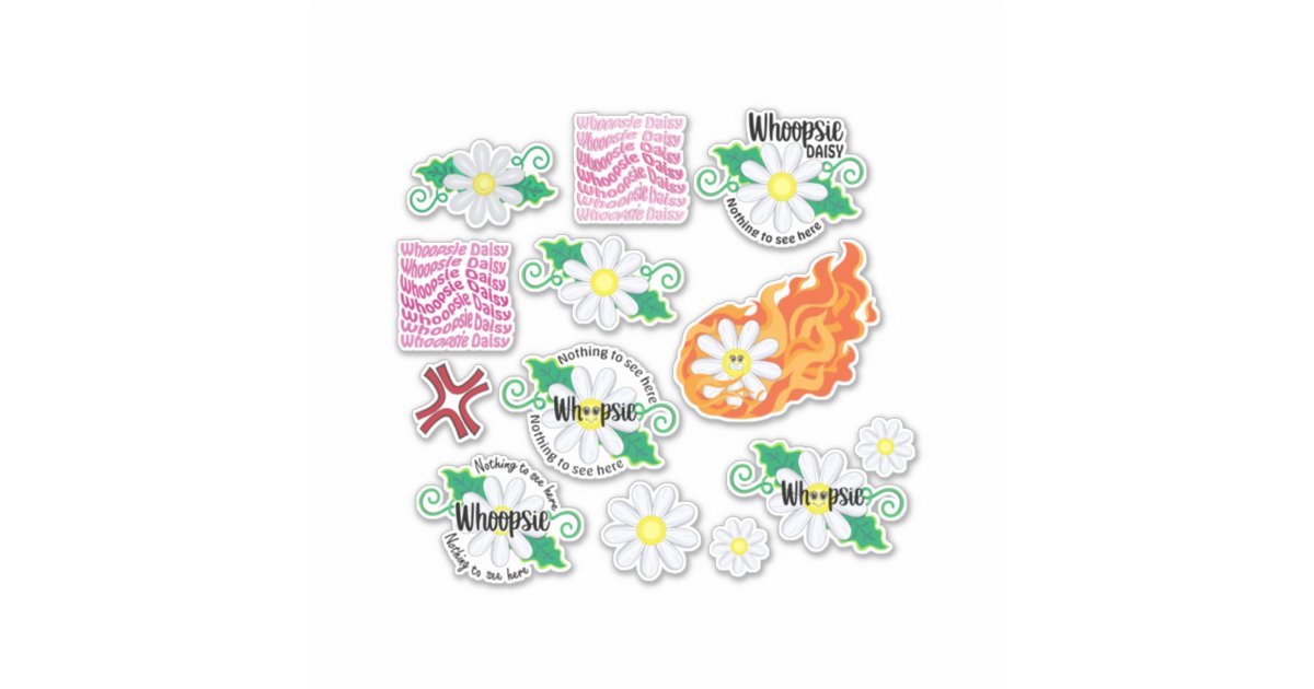 Whoopsie Daisy Sticker Set | Zazzle