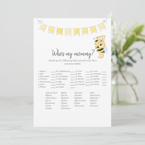 Who's My Mommy Game Teddy Bear Card | Zazzle