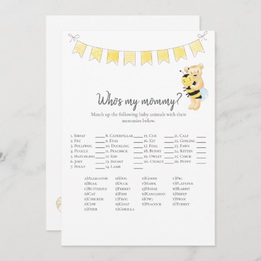 Who's My Mommy Game Teddy Bear Card | Zazzle