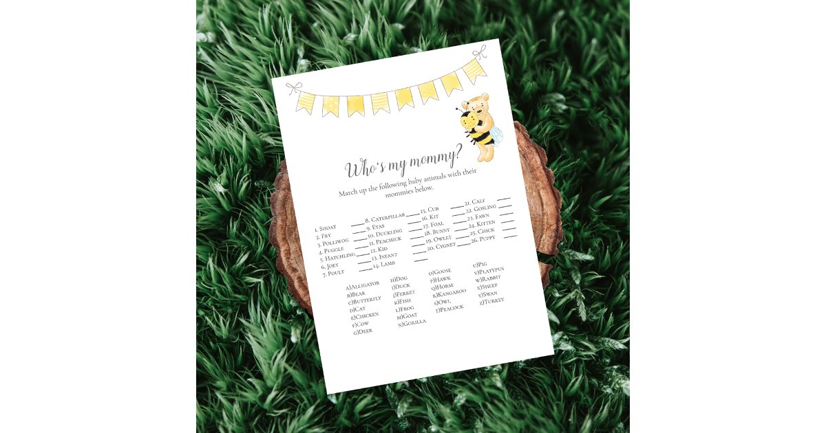 Who's My Mommy Game Teddy Bear Card | Zazzle