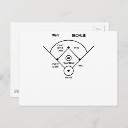 who's on first what's on second I don't know is... Postcard | Zazzle