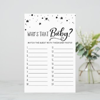 Who's that baby? Game Baby Shower Party game | Zazzle