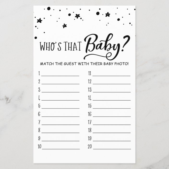 Who's that baby? Game Baby Shower Party game | Zazzle
