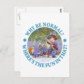 WHY BE NORMAL? POSTCARD | Zazzle