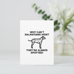 Why Can't Dalmatians Hide Postcard | Zazzle