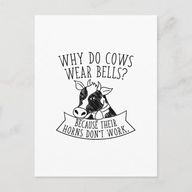 Why Do Cows Wear Bells Postcard | Zazzle