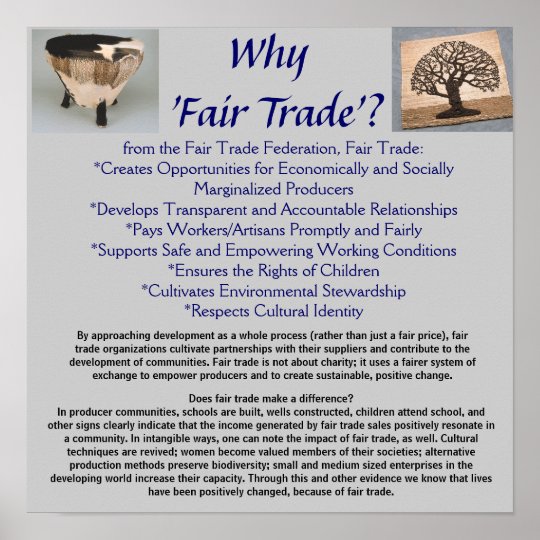 Why Fair Trade? Poster | Zazzle.com