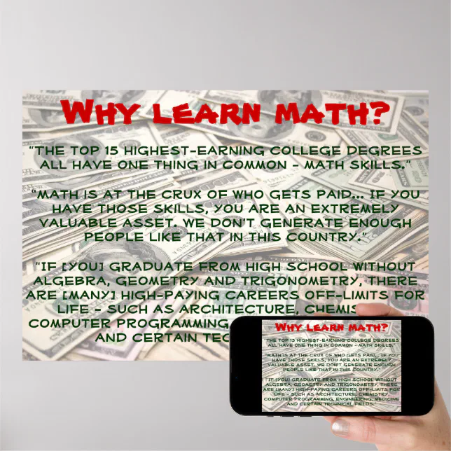 "Why Learn Math?" Poster | Zazzle