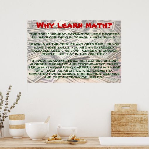 "Why Learn Math?" Poster | Zazzle