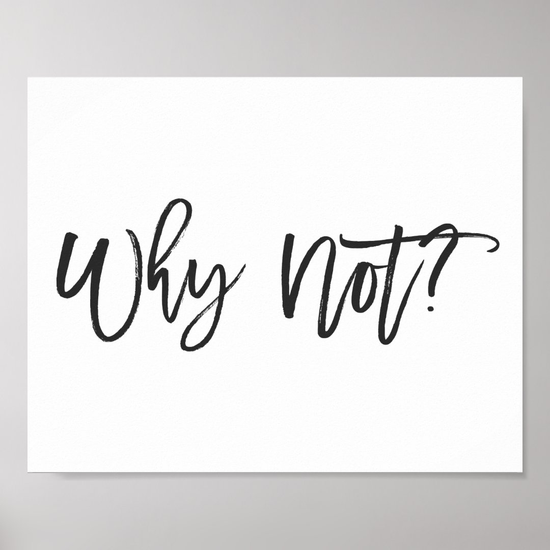 Why Not? Typography Poster | Zazzle