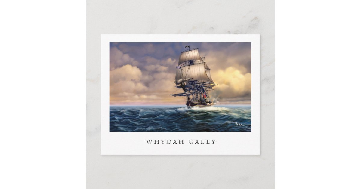 Whydah Gally Historic Ship Painting Postcards | Zazzle
