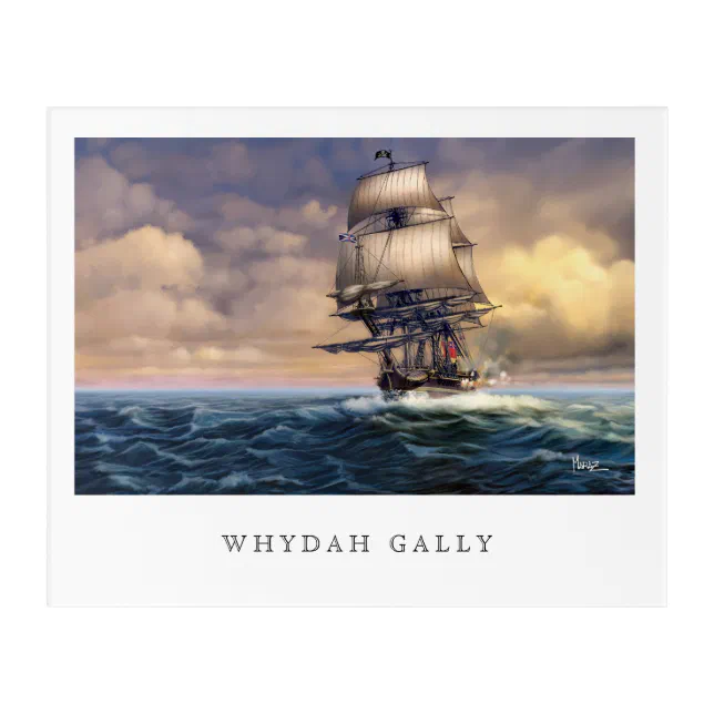 Whydah Gally Historic Ship Painting Wall Panel Acrylic Print | Zazzle