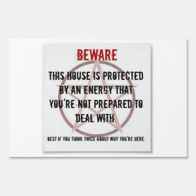 Wicca energy protected house yard sign | Zazzle