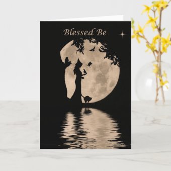 Wicca Happy Birthday with Witch and Animals Card | Zazzle
