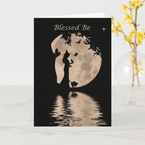 Wicca Happy Birthday with Witch and Animals Card | Zazzle