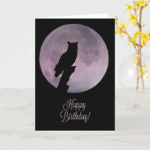 Wicca Inspired Happy Birthday with Owl And Moon Card | Zazzle