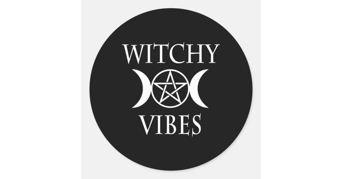 Wicca Pentacle Triple Moon Goddess Witchy S Classic Round Sticker | Zazzle