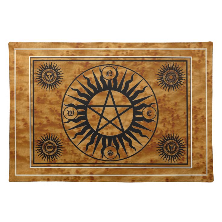 Wicca Witch Witchcraft Pentangle Sacred Altar Mat | Zazzle