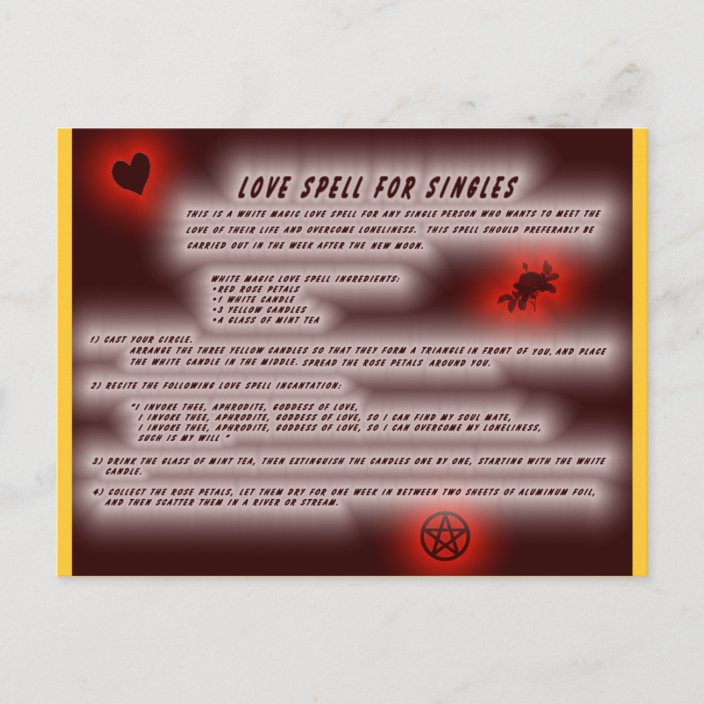 Wiccan Love Spell Postcard | Zazzle.com