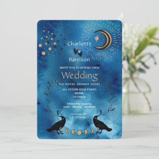 Wiccan Magic Constellation Unusual Wedding Invitation | Zazzle