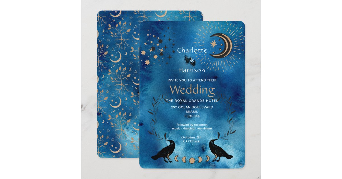 Wiccan Magic Constellation Unusual Wedding Invitation | Zazzle