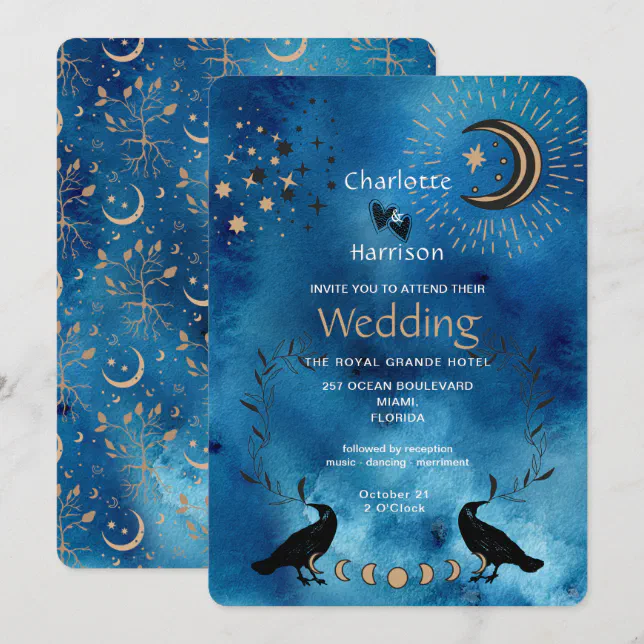 Wiccan Magic Constellation Unusual Wedding Invitation | Zazzle