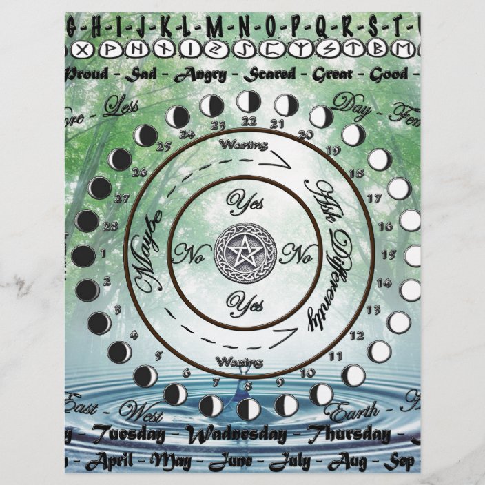 Wiccan Pagan Pendulum Chart | Zazzle.com